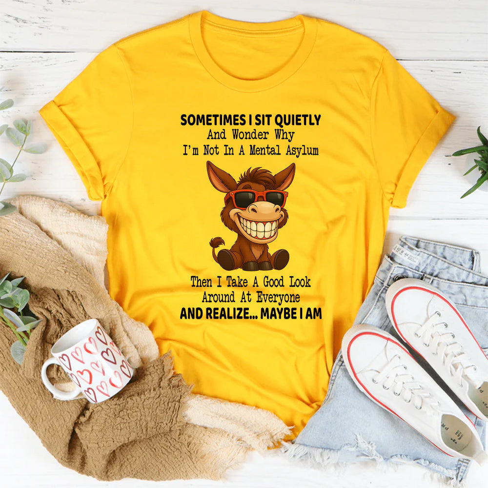 Sometimes I Sit Quietly and Wonder I'm Not in an Mental Asylum T Shirt ...